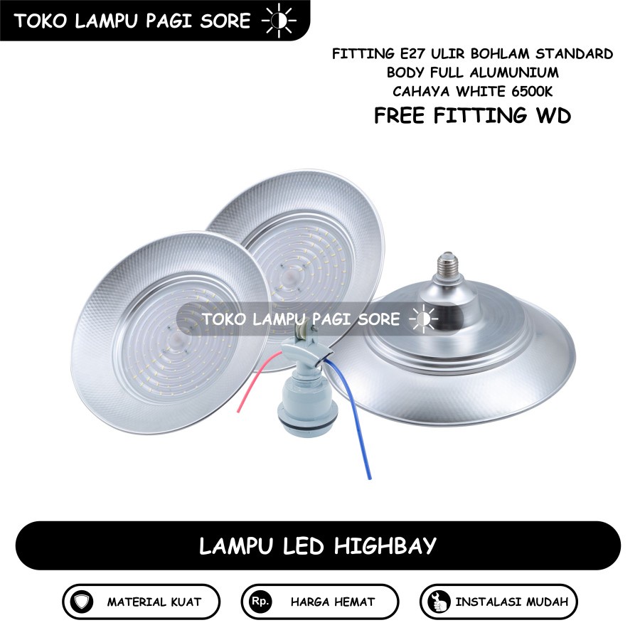 Jual Lampu led High bay industri Highbay led 50w 100 Watt 150w FREE ...
