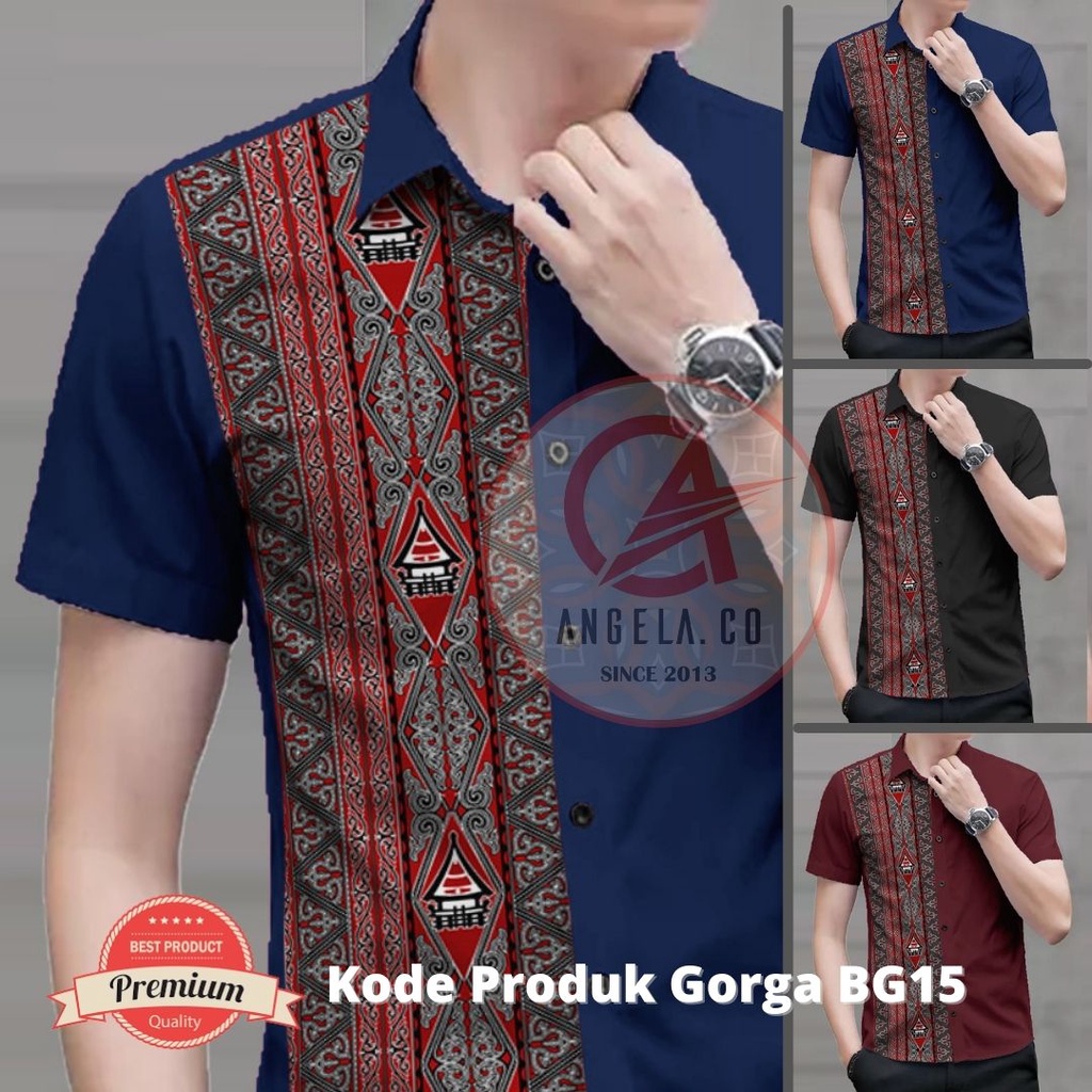 Jual Angelaco | Kemeja Batik Batak | Batik Etnik Lengan Pendek Pria ...