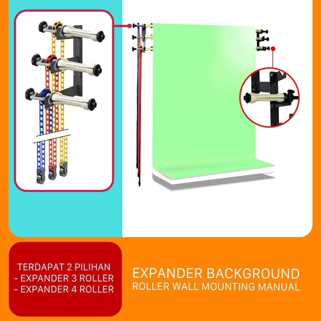 Jual EXPANDER Background Roller Wall Mounting Manual for Photography ...