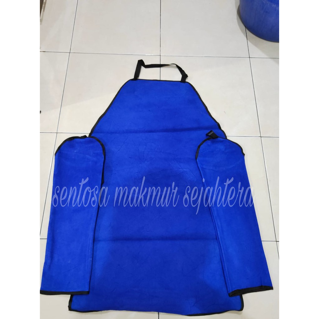 Jual Apron Las set Apron kulit Apron dada+lengan Apron Welding Las ...