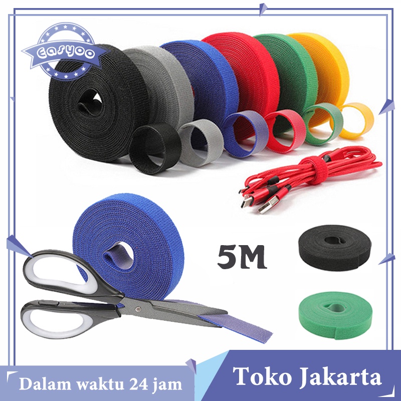 Jual Pengikat Kabel Velcro Laptop Cable 5m Perekat Perlengkapan Kabel ...
