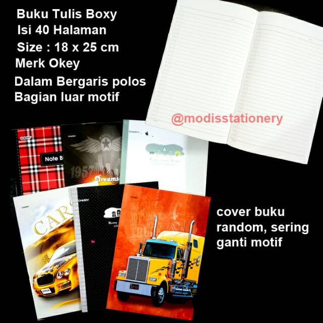 Jual Buku tulis boxy isi 42 hal merk okey | Shopee Indonesia