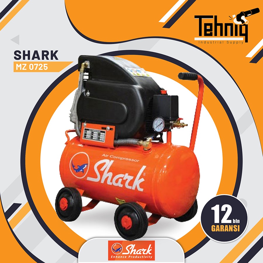 Jual AIR COMPRESSOR PORTABLE SHARK 3/4 HP 25 Liter MZ-0725 KOMPRESOR ANGIN | Shopee Indonesia