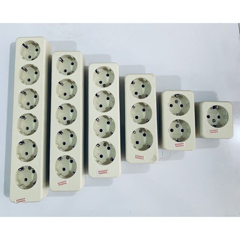 Jual STOP KONTAK UTICON 1/2/3/4/5/6 LUBANG KUNINGAN | Shopee Indonesia