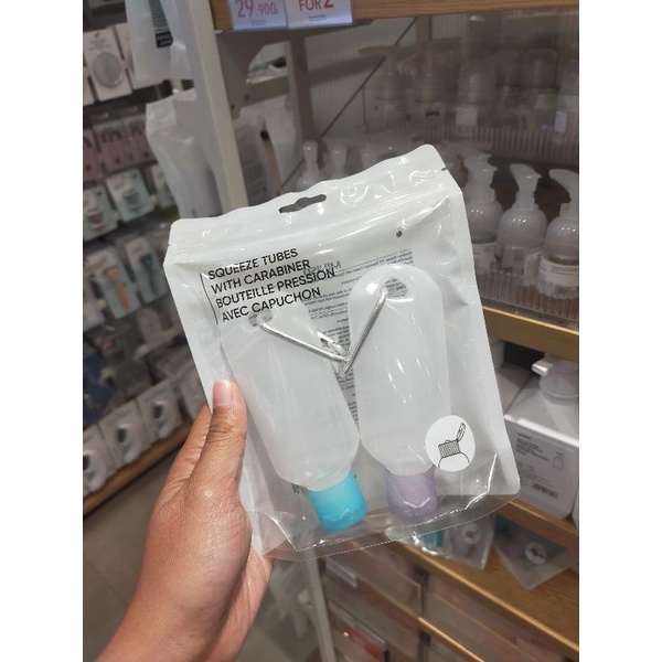 Jual MINISO PE SQUEEZE TUBES WITH CARABINER 50ML 2PC | Shopee Indonesia
