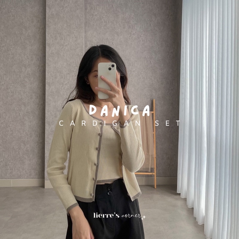 Jual DANICA cardi set - knit tank top & cardigan set | Shopee Indonesia