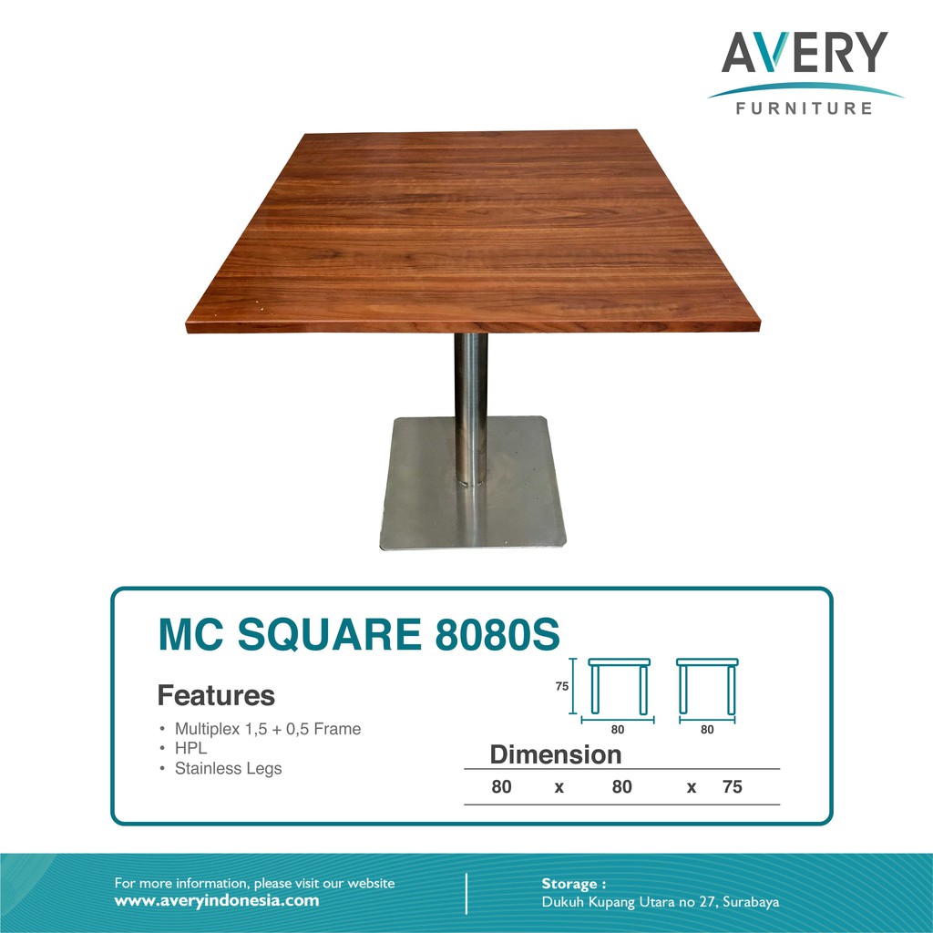 Jual Avery - MC SQUARE 8080S - Cafe Table / Meja Cafe | Shopee Indonesia