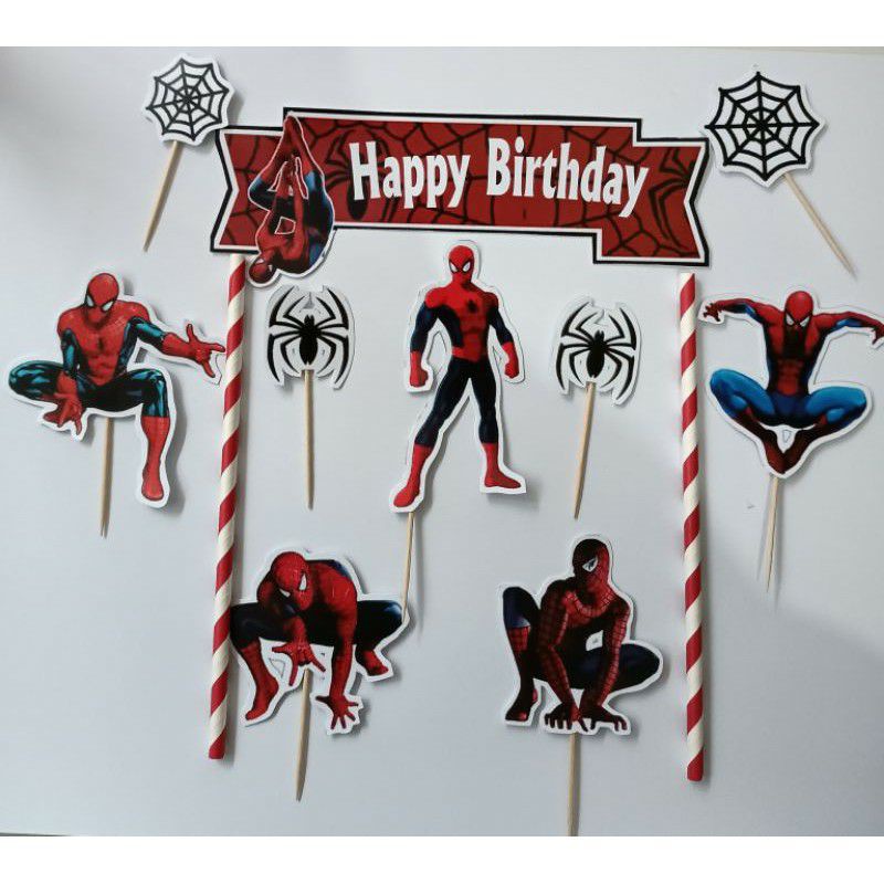 Jual TOPPER CAKE SPIDERMAN SARANG/HIASAN KUE ULANG TAHUN | Shopee Indonesia