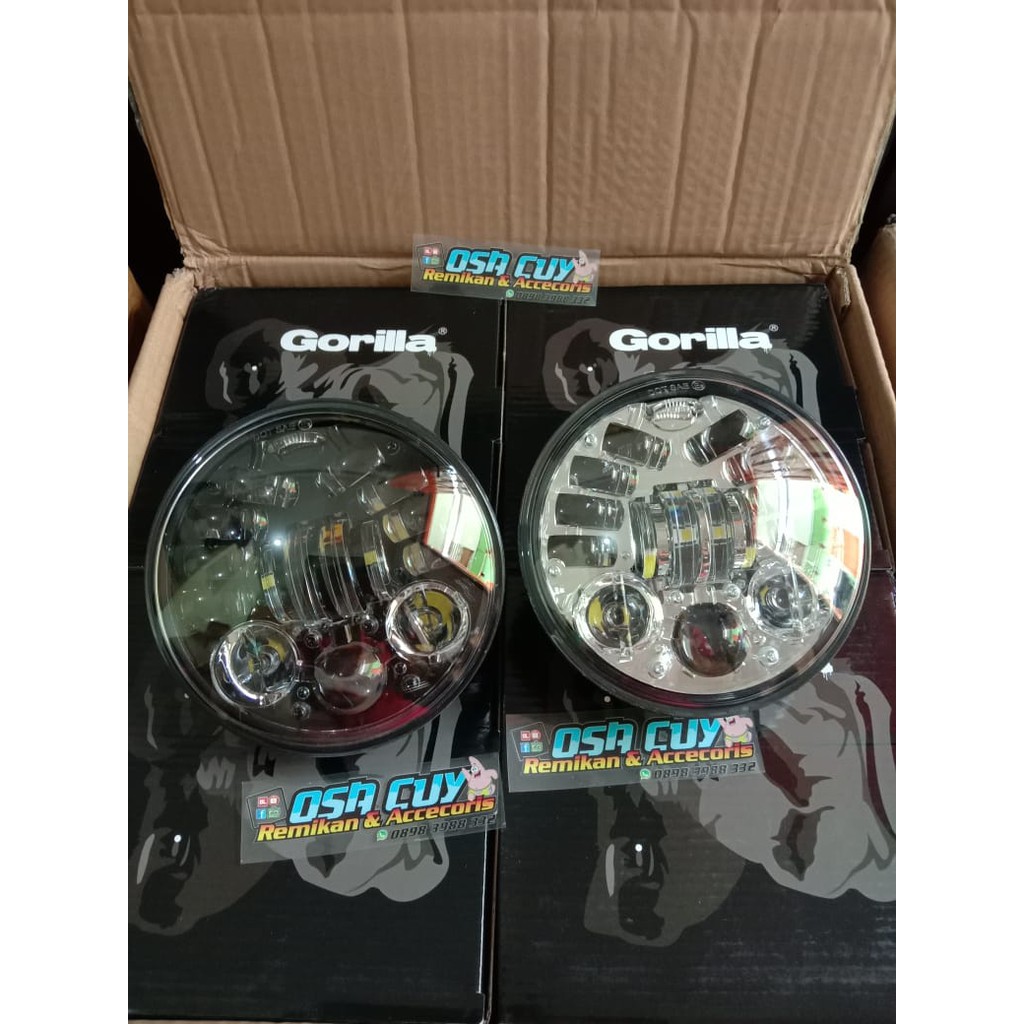Jual lampu Daymaker 5 inch 16 led merk Gorilla daymaker hitam dan crome ...