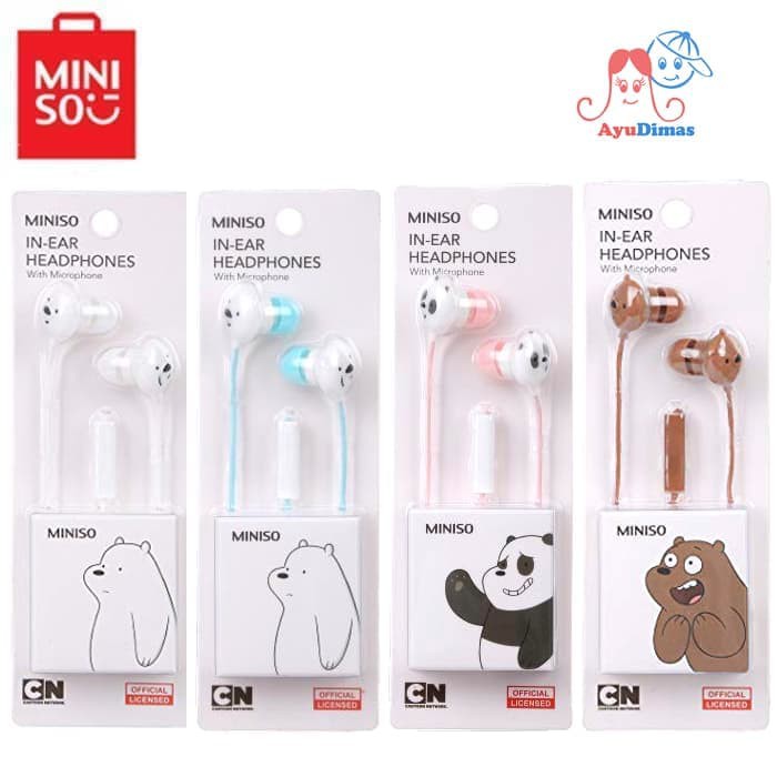 Jual Miniso We Bare Bears - Earphone / Headset / Headphone With ...