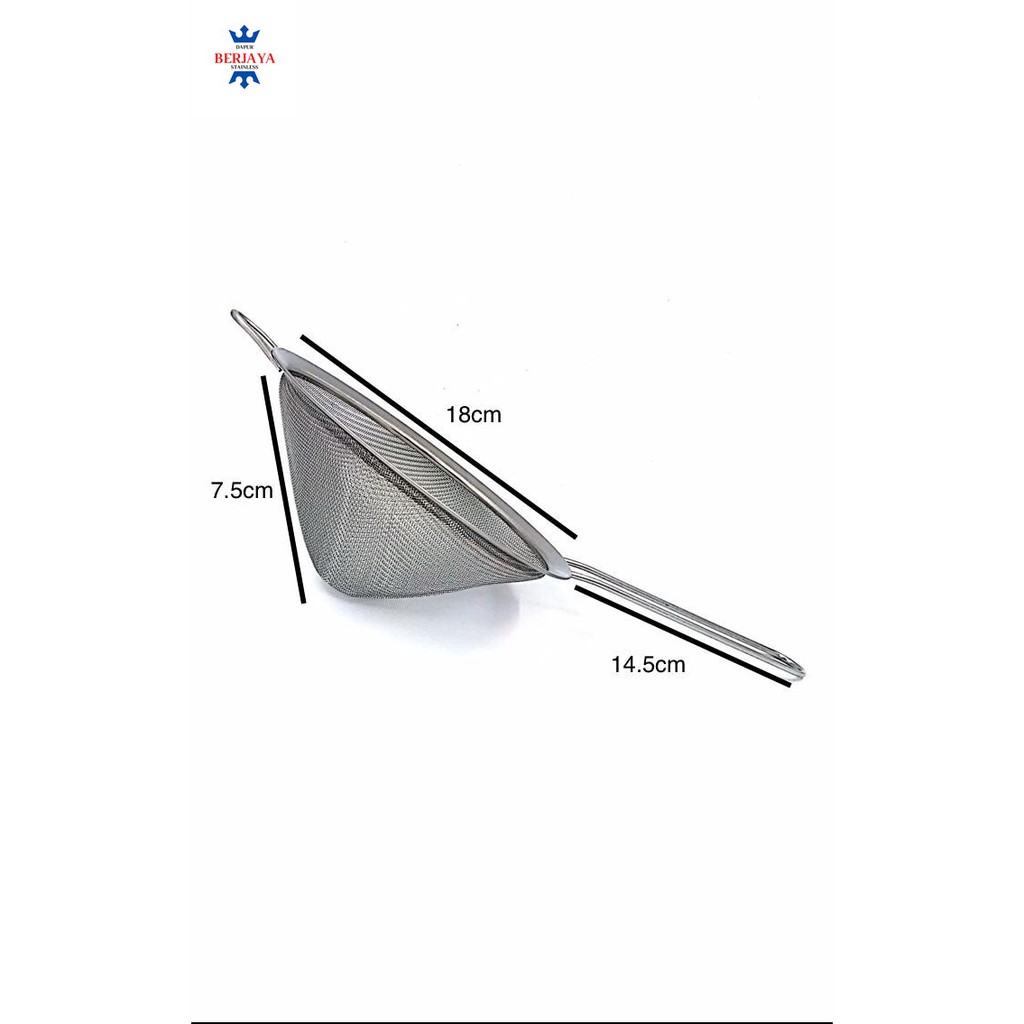 Jual Saringan strainer conical mesh jus buah stainless 18CM | Shopee ...