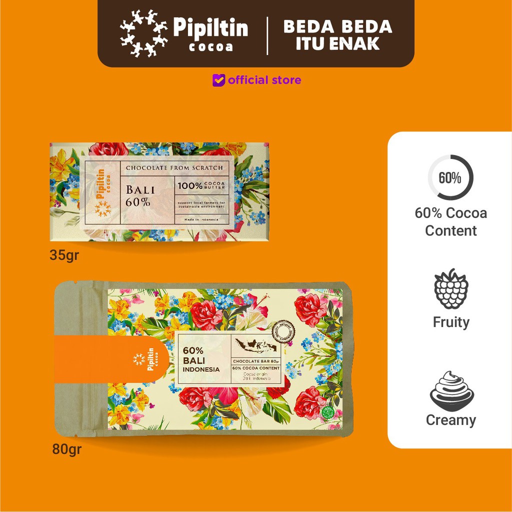 Jual Pipiltin Cocoa Dark Coklat - Chocolate Bar Bali 60% | Shopee Indonesia