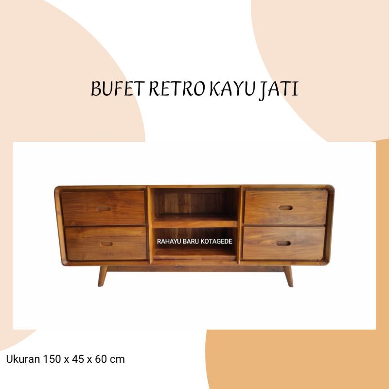Jual Bufet retro Kayu Jati Meja Tv Minimalis bifet | Shopee Indonesia
