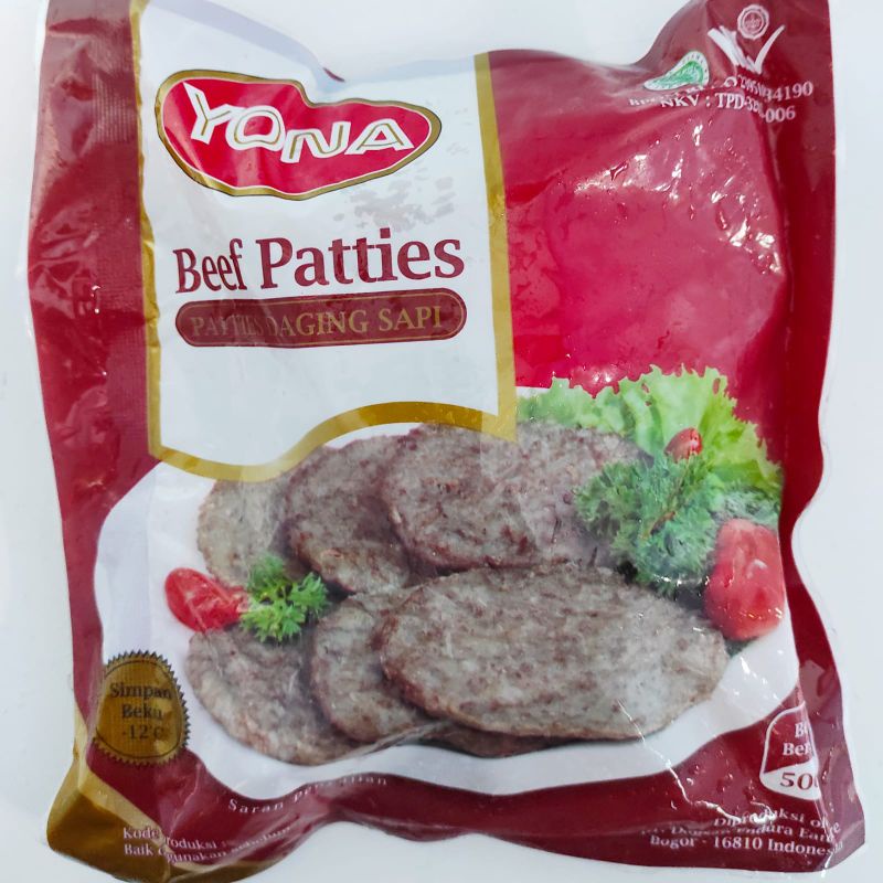Jual YONA Beef Patties 500 gram / isian Burger daging sapi | Shopee ...
