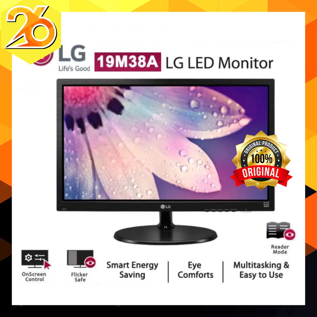 Jual Monitor LG 19M38A 19" Inch LED HD VGA D-Sub eye care garansi resmi ...