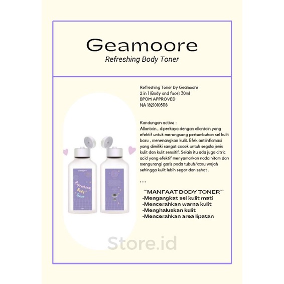 Jual TONER BADAN GEAMOORE 30ML | Shopee Indonesia