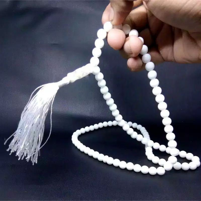 Jual Tasbih Batu Giok Putih Salju 99butit 8mm | Shopee Indonesia