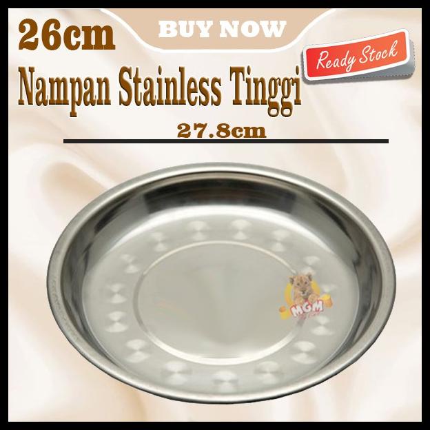 Jual NAMPAN STAINLESS STEEL BULAT TINGGI 26CM TEBAL BASKOM CEPER ...