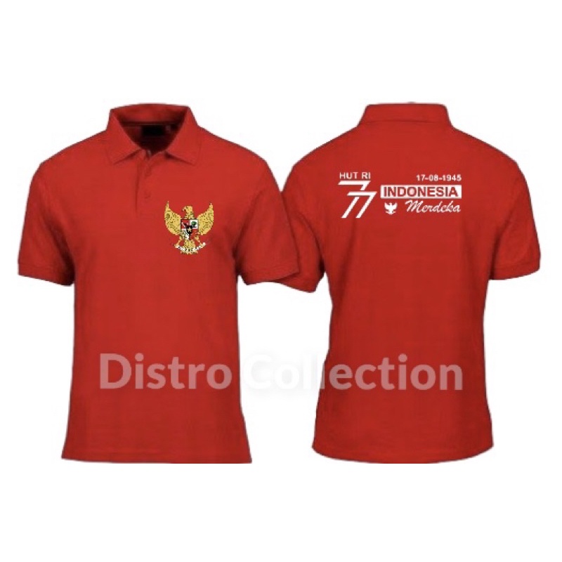 Jual KAOS POLO HUT RI 77 TH INDONESIA MERDEKA // KAOS ADEM | Shopee Indonesia