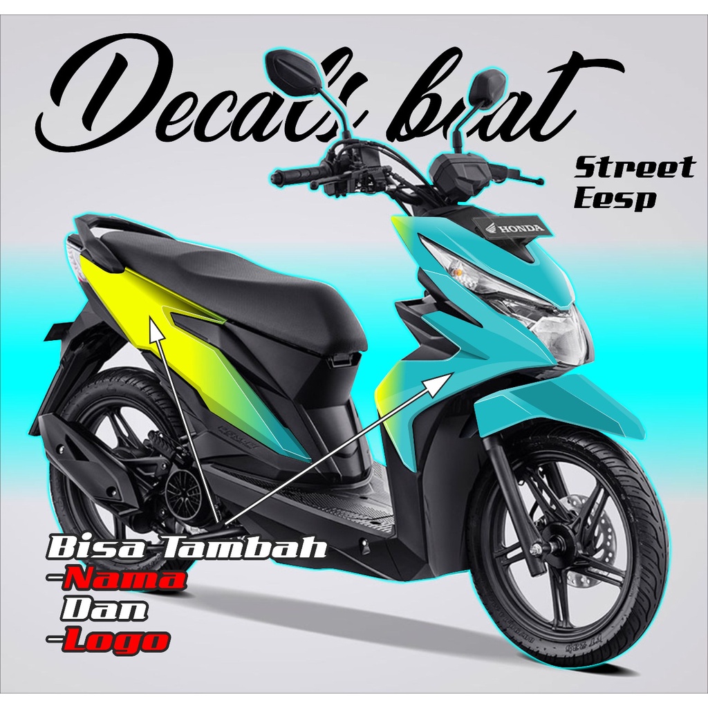 Jual decal beat street esp polos bisa tambah nama,logo dll | Shopee ...