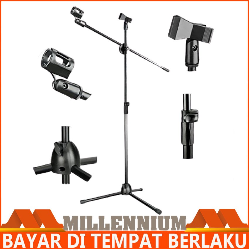 Jual Stand Mic Berdiri Tripod Stand Microphone Bisa Tinggi Pendek ...