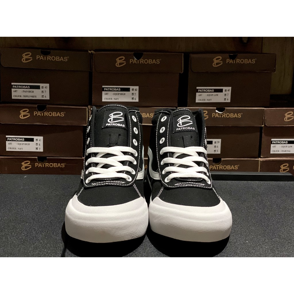 Jual PATROBAS NEW IVAN HIGH BLACK WHITE | Shopee Indonesia
