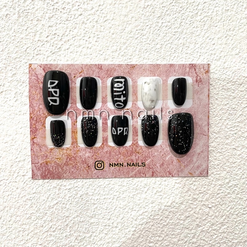 Jual Press on nails dpr mito / ku palsu hitam / pesanan an ka atika ...