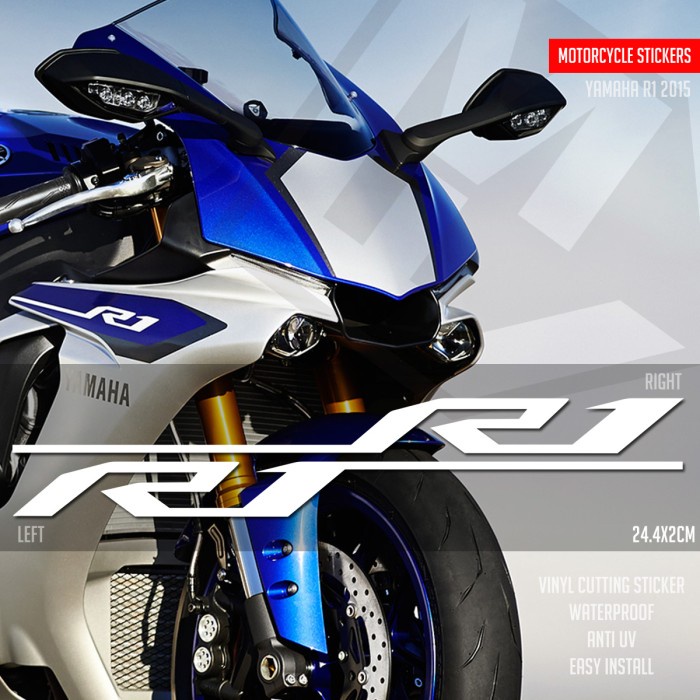 Jual Sticker Logo Yamaha R1 2015 UP DEcal Stiker Motor R1 Yamaha Keren ...