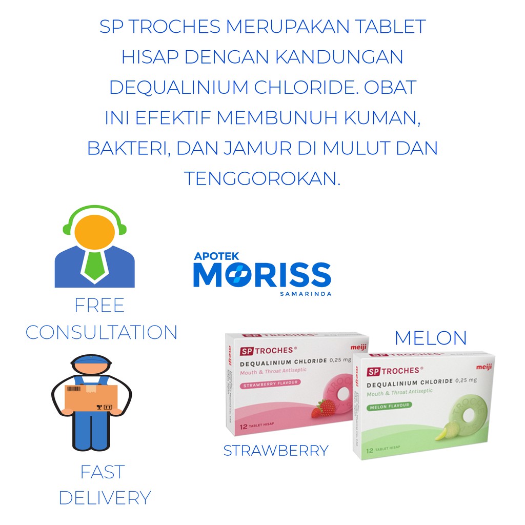 Jual SP-TROCHES STRAWBERRY DAN MELON ISI 6 TABLET | Shopee Indonesia