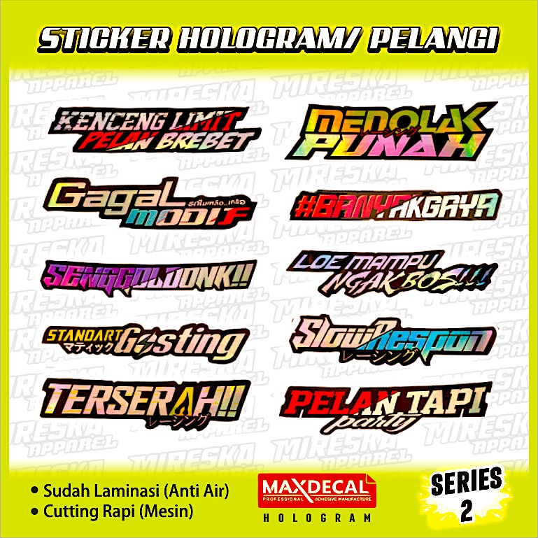 Jual Terbaru!! Stiker Viral Hologram Terlaris Racing Series 2 / Sticker Kata Kata /Sticker Motor ...