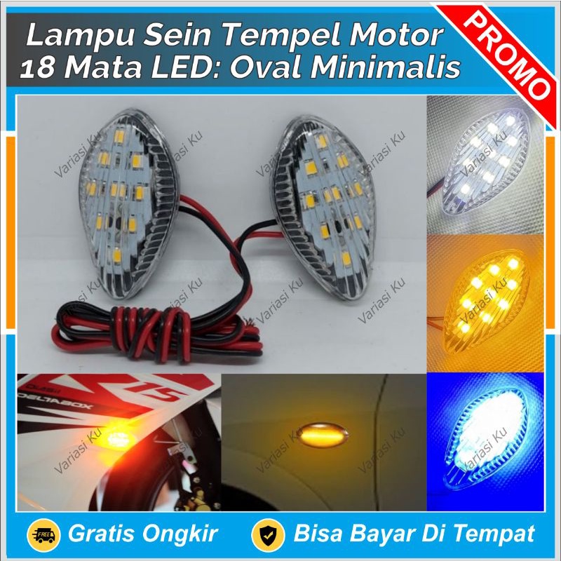Jual LAMPU LED SEIN SEN TEMPEL MOTOR OVAL MINIMALIS & STYLISH : CBR VIXION NINJA VERZA KLX CRF ...