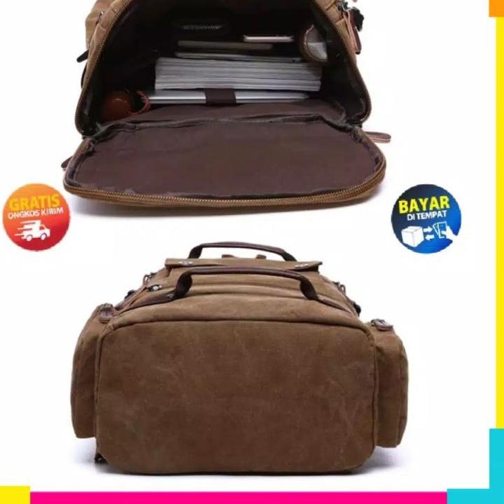 Jual -Tas Ransel Kanvas Pria/Tas Punggung Pria/Tas Laptop/Tas Pria/Tas ...