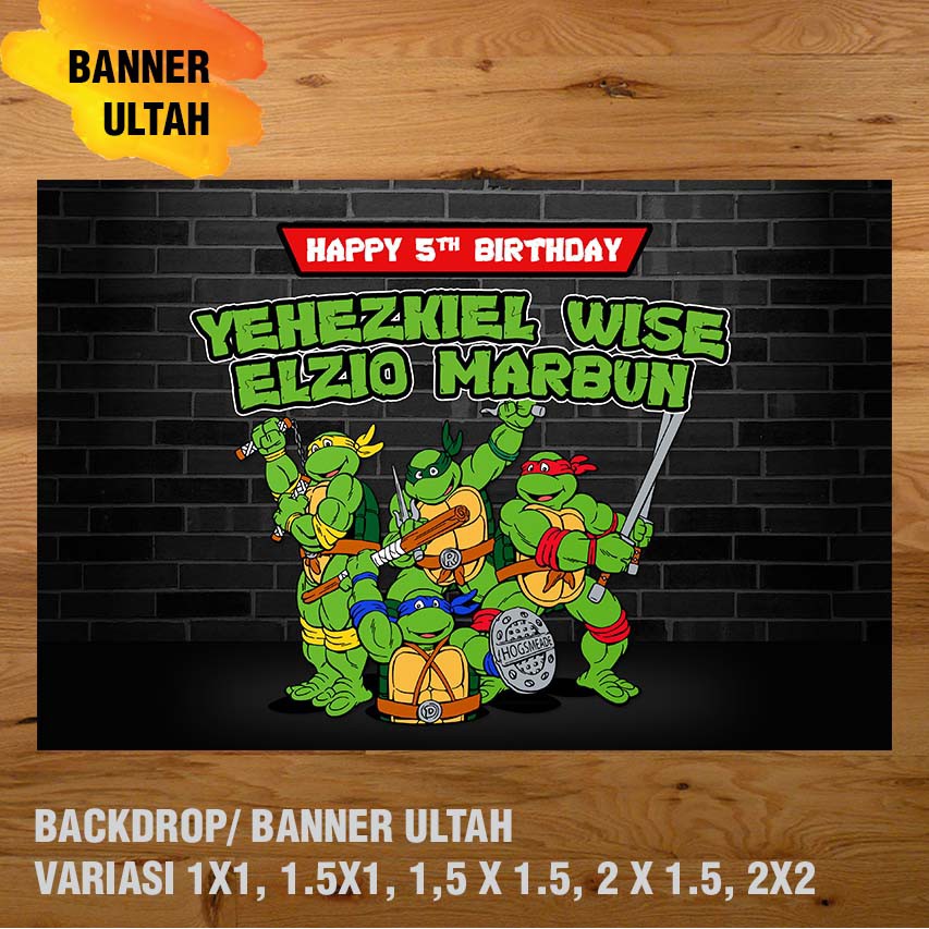 Jual NINJA TURTLE BANNER/ BACKDROP/ SPANDUK ULANG TAHUN UL-TAH | Shopee ...