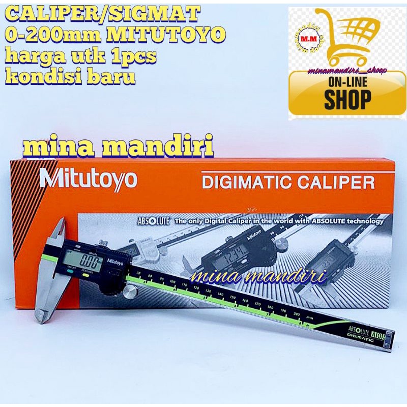 Jual Vernier Digital Caliper Mitutoyo 0 200mm.Sigmat Digital 8 Mitutoyo.baru Shopee Indonesia