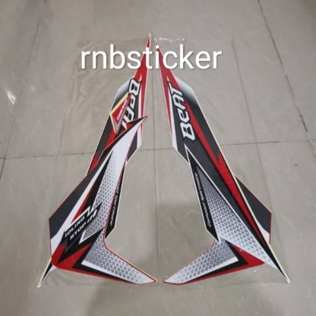 Jual Stiker striping stripping motor honda beat 2019 lis merah putih ...