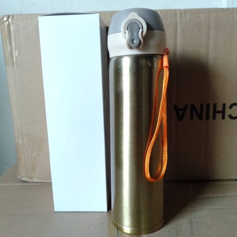 Jual Termos Stainless Steel Tali Tenteng I Termos Botol Minum Klik Tahan Panas-Dingin I 500ml I ...