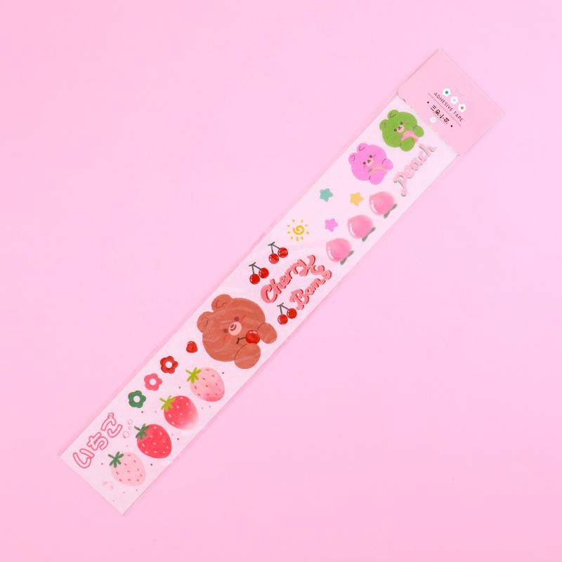 Jual Sticker Panjang Aesthetic Lucu Bear Bunny DIY Journaling Scrapbook ...