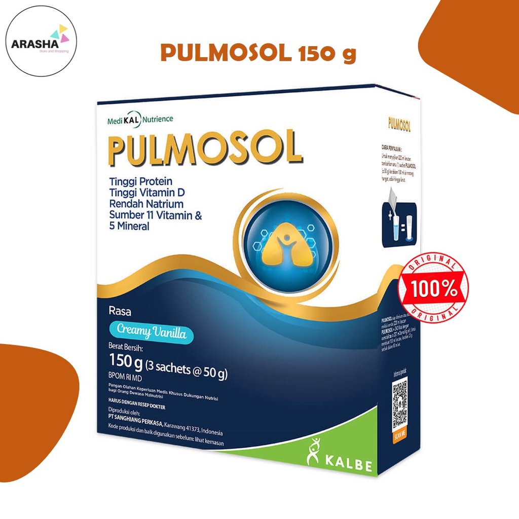 Jual PULMOSOL CREAMY VANILA 150 GR Susu Pernapasan Paru Paru Tinggi ...