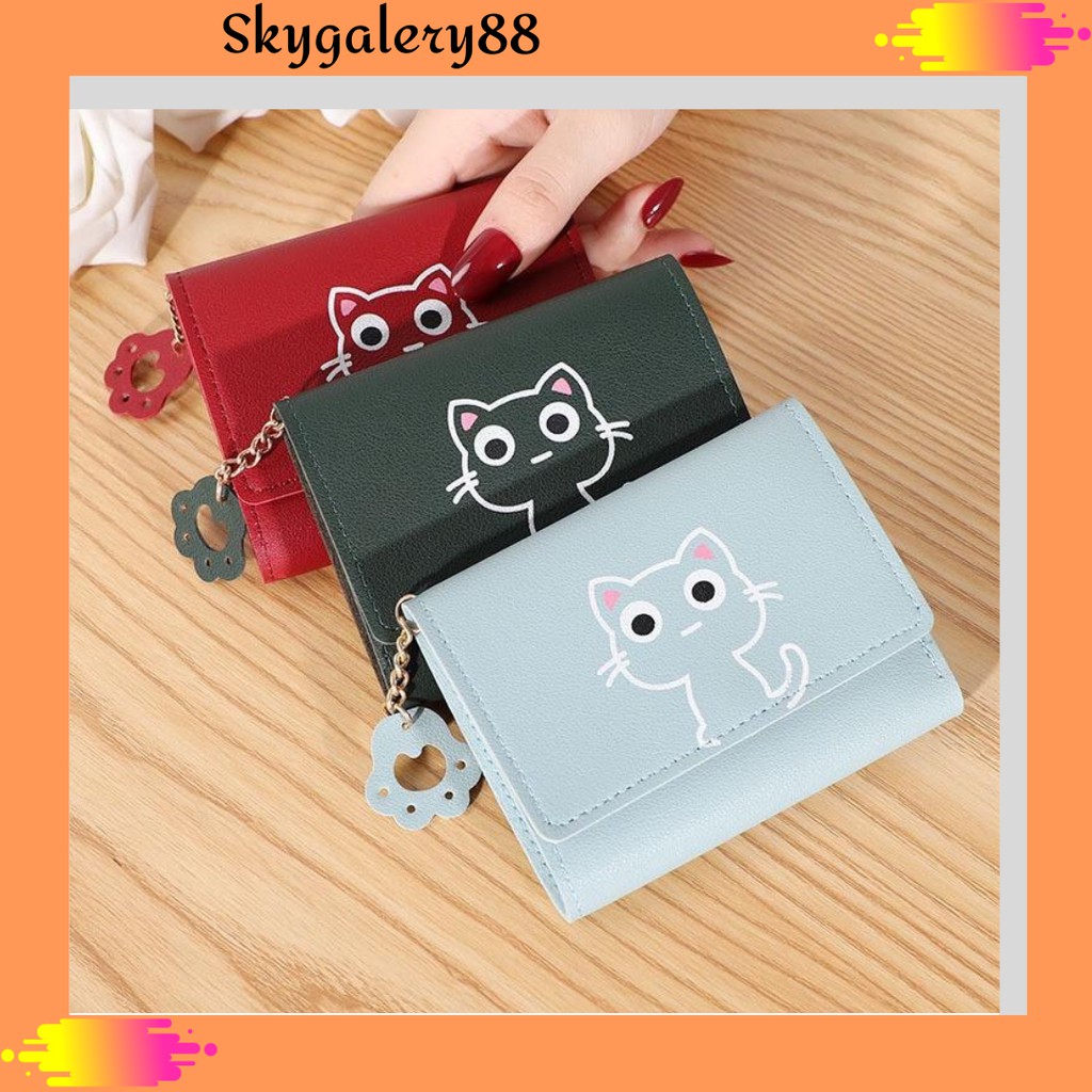 Jual Dompet Mini Wanita Gambar Kucing Dompet Lipat Wanita Import Real ...