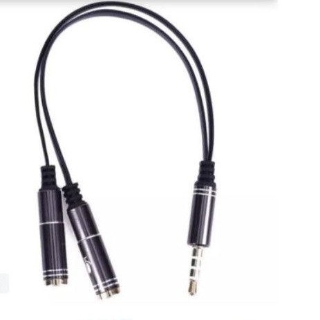 Jual kabel audio 3.5 to 2F( hf + hf ) metal / kabel audio headset to ...