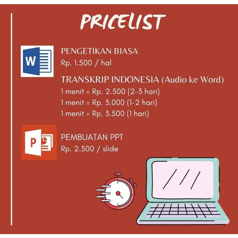 Jual Jasa Transkrip ppt ketik | Shopee Indonesia