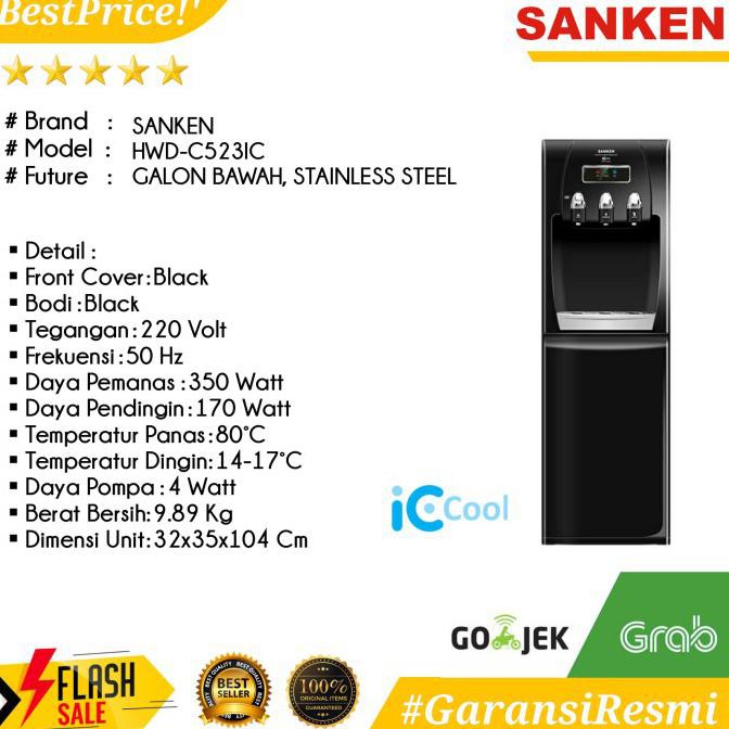 Jual Dispenser Galon Bawah Sanken Hwd-C523Ic Hwd 523Ic Stainless 3 Kran ...