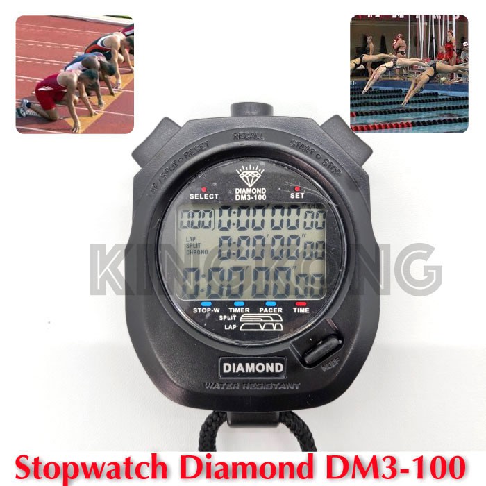 Jual Stopwatch Diamond Original 100 Memory Digital Olahraga | Shopee ...