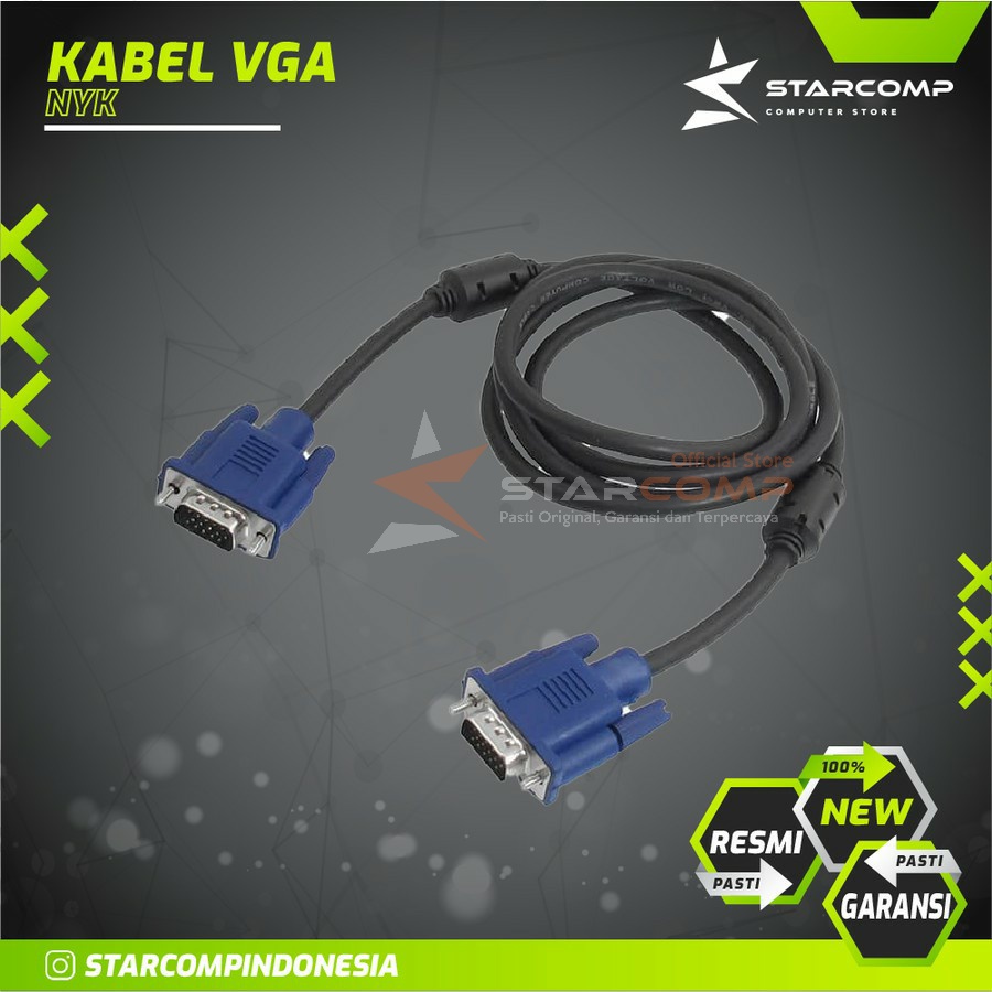 Jual Kabel VGA Male to Male NYK Original 1,5 meter 3 meter 5 Meter | Shopee Indonesia