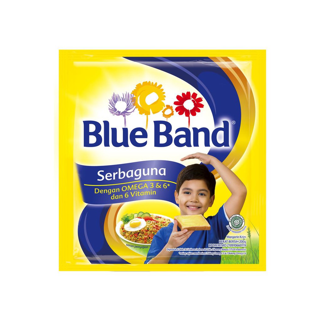 Jual Blue Band Sachet Margarin / Mentega Serbaguna 200gr Margarine ...