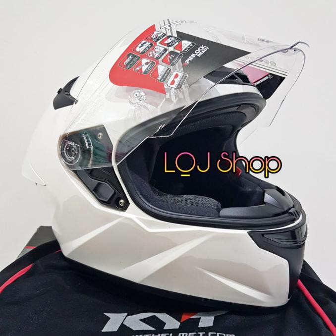 Jual HELM KYT TT COURSE SOLID PLAIN WHITE FULL FACE - L | Shopee Indonesia