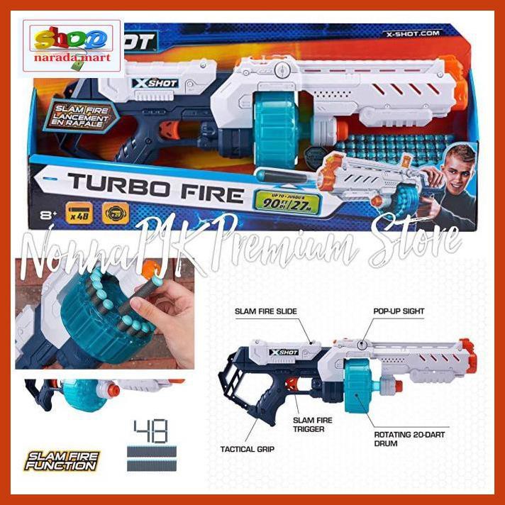 Jual Sryew3- X-Shot Excel Turbo Fire Foam Dart Blaster Slam-Fire ...