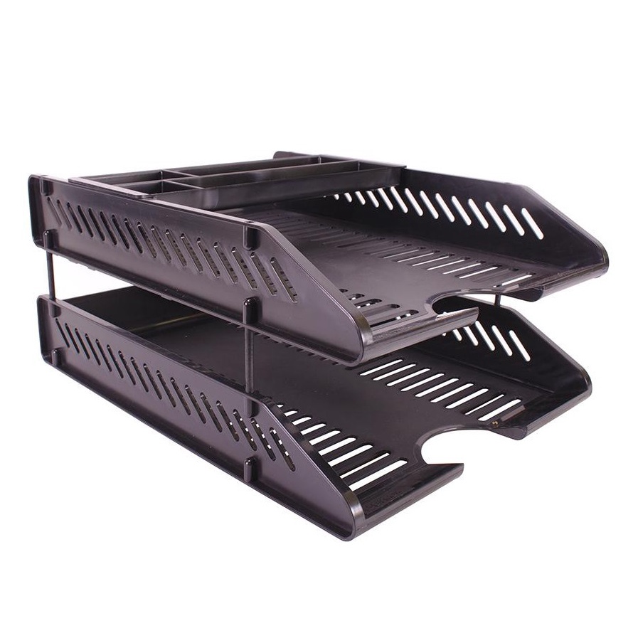 Jual RAK KERTAS / LETTER TRAY SET BLACK BANTEX 9872 10 | Shopee Indonesia