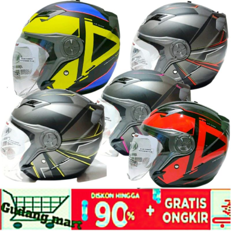 Jual Helm NHK Gladiator Black Hawk / Gladiator Grande Dobel Visor ...