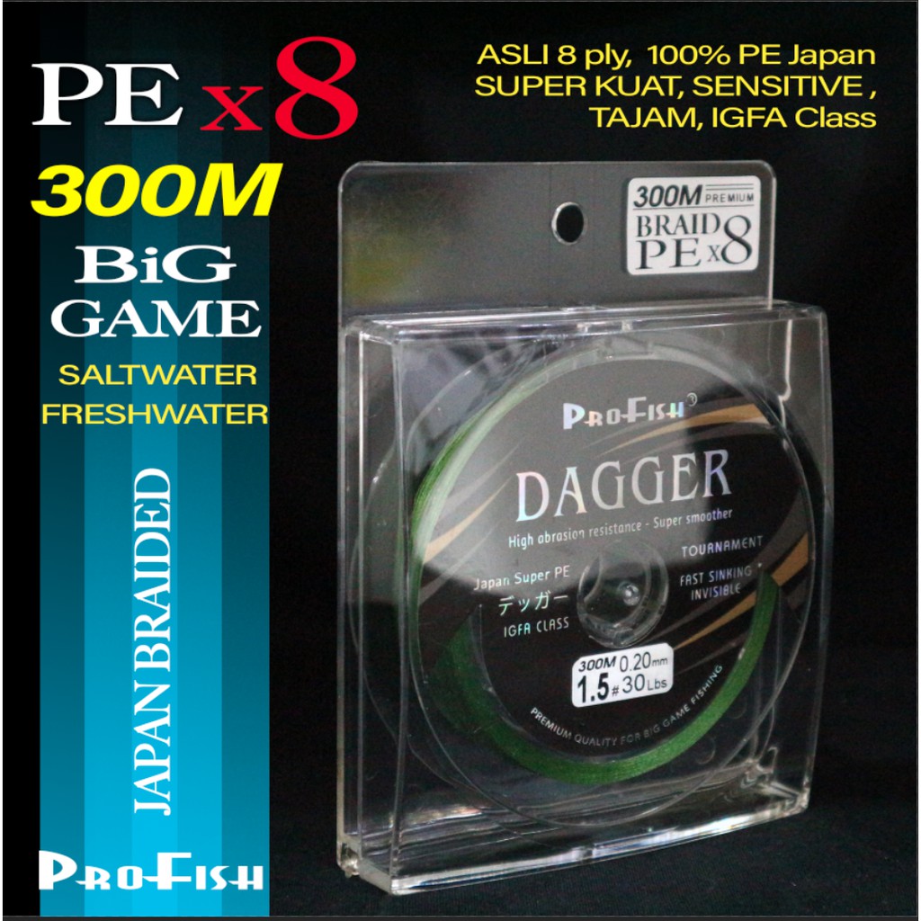 Jual Senar PE X8 Pro Fish DEGGER 300 meter | Shopee Indonesia